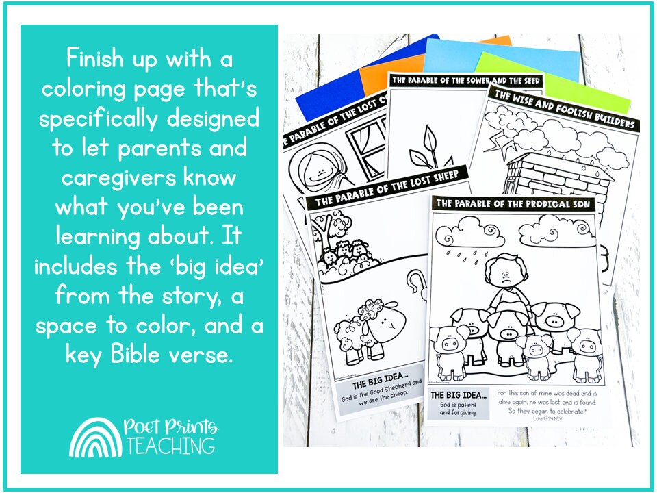 Parables of Jesus, 5 Preschool and Kindergarten Bible Lessons for ...