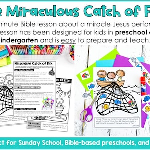 Miracles of Jesus for Preschool, A Miracle Catch of Fish, Printable ...