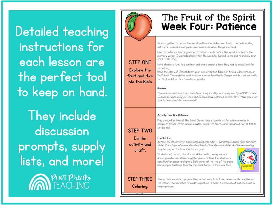 Fruit of the Spirit Bible Lesson for Kids, 9 Printable Bible Crafts and ...