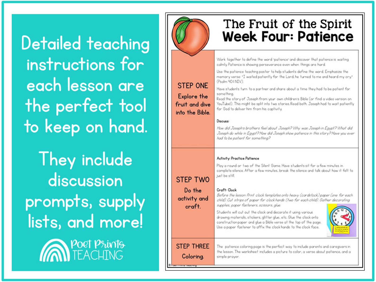 Fruit of the Spirit Bible Lesson for Kids, 9 Printable Bible Crafts and ...