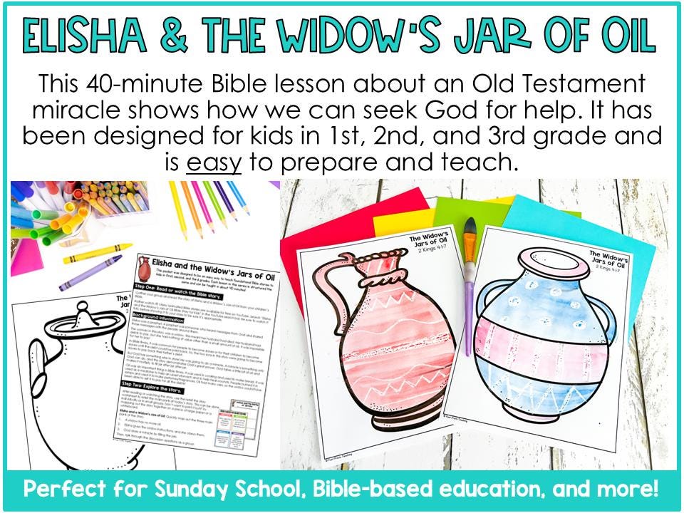 Elisha and the Widow's Jars of Oil, Old Testament Bible Lesson ...