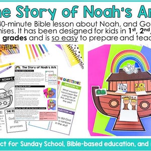 Noah's Ark, the Great Flood Printable Bible Lesson for Bigger Kids in ...