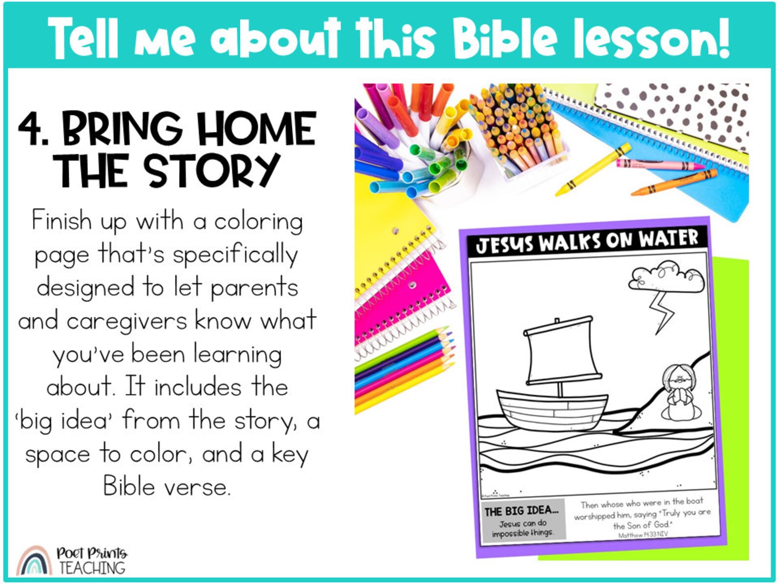 Jesus Walks on Water Printable Bible Craft and Lesson About Miracles ...
