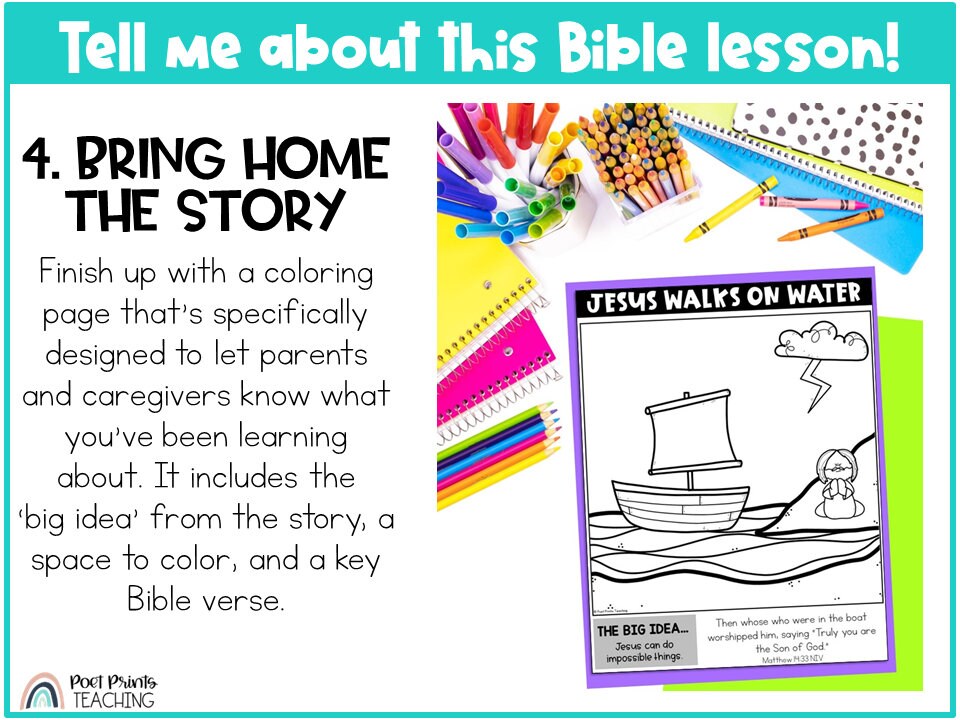 Jesus Walks on Water Printable Bible Craft and Lesson About Miracles ...