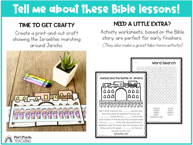 Joshua and the Battle of Jericho Printable Bible Lesson for Kids ...