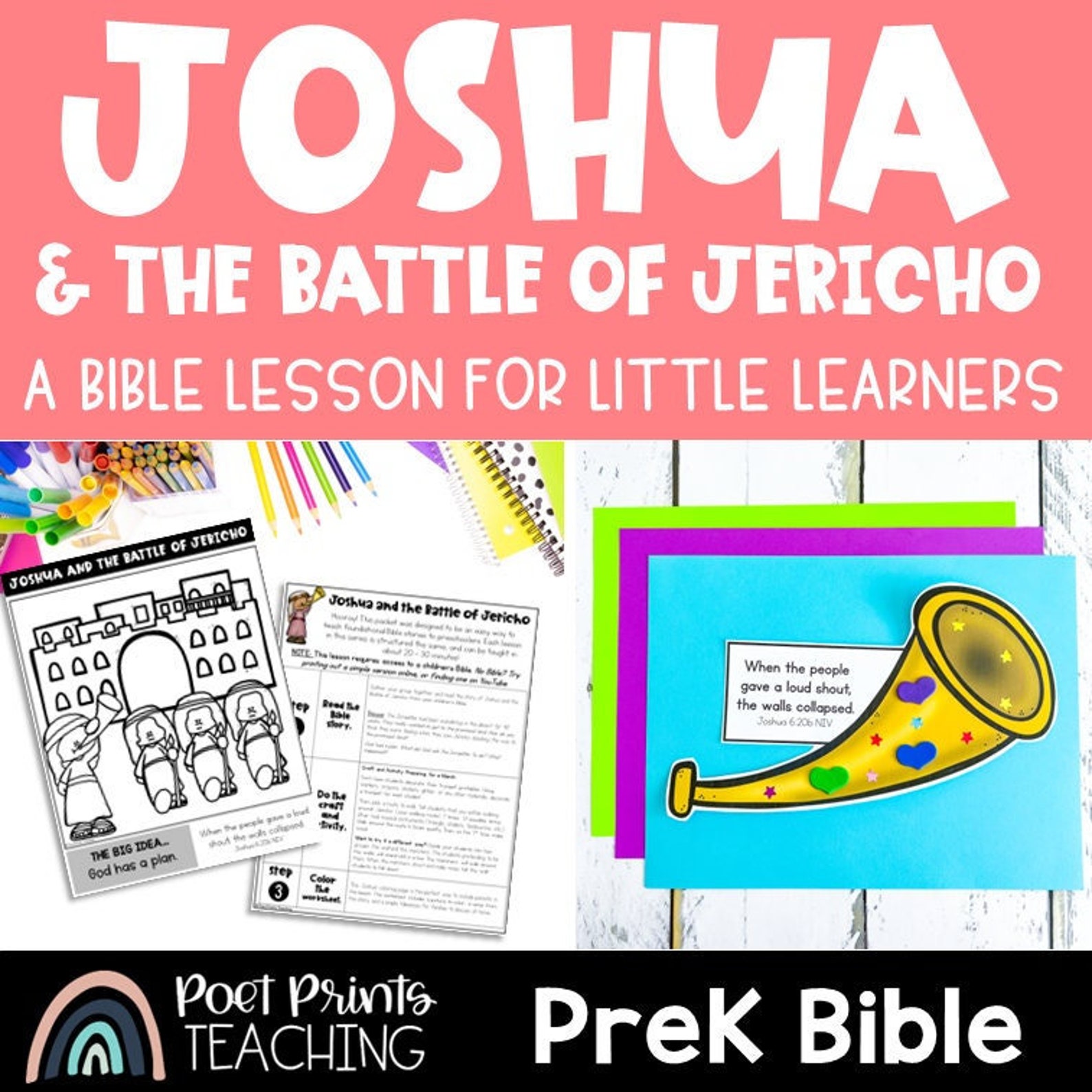 Joshua and the Battle of Jericho Preschool Bible Lesson, Printable ...