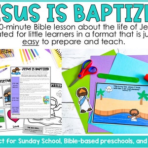 Jesus is Baptised, Printable Bible Craft and Lesson for Preschool and ...