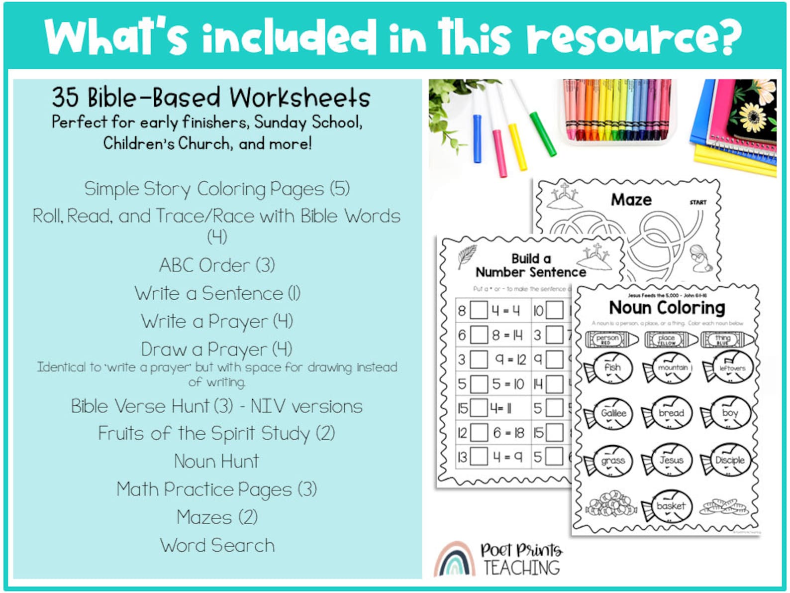 Bible Coloring Worksheets and Activities for Little Learners, Sunday ...
