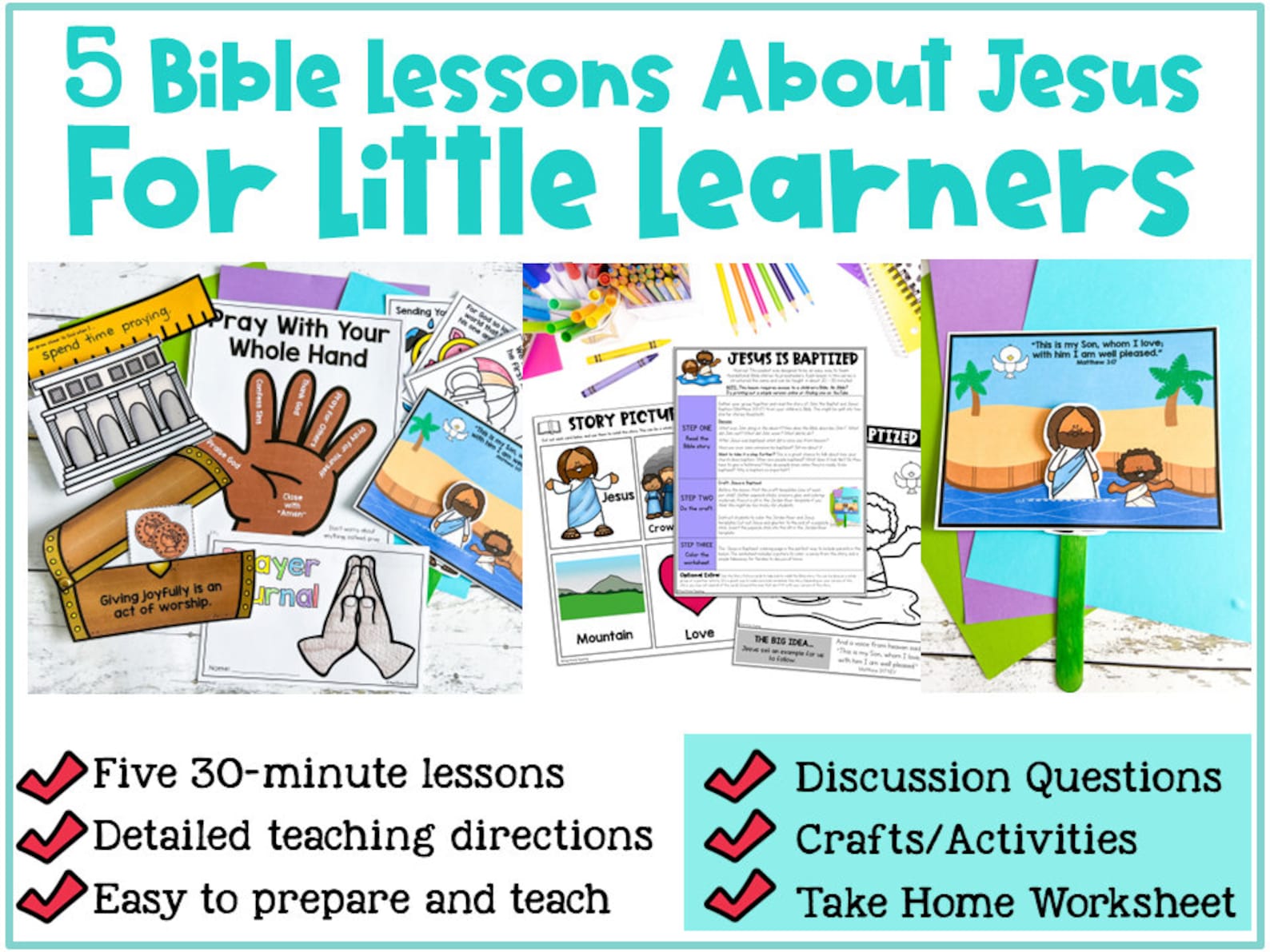 5 Bible Lessons About Jesus for Preschool, Printable Crafts and ...