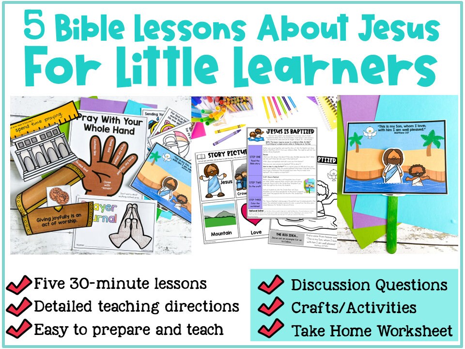 5 Bible Lessons About Jesus for Preschool, Printable Crafts and ...