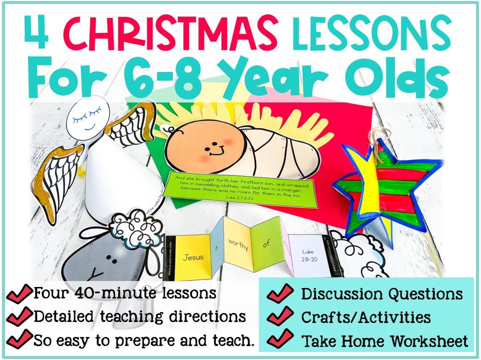 Christmas Bible Lessons and Crafts for Kids, Nativity (PDF Digital ...