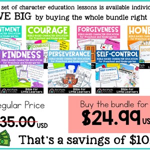 Character Education Bible Lessons for Preschool and Kindergarten, SEL ...