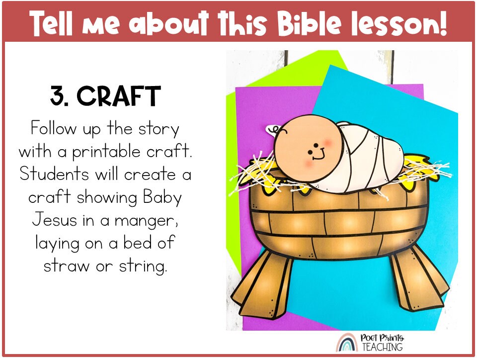 Baby Jesus is Born, Christmas Bible Lesson for Preschool, Printable ...