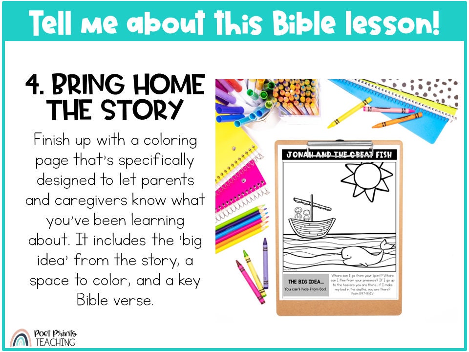 Jonah Preschool Bible Lesson, Printable Activities for Prek Sunday ...