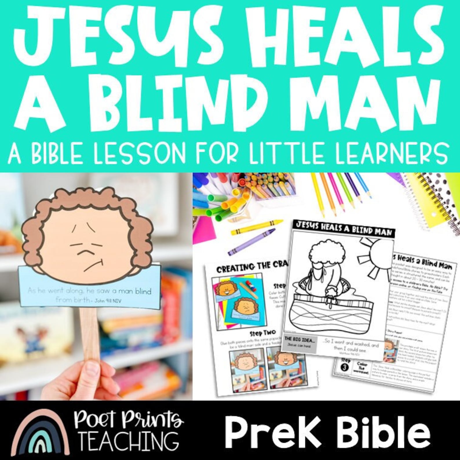 Jesus Heals a Blind Man Printable Bible Craft and Lesson About Miracles ...