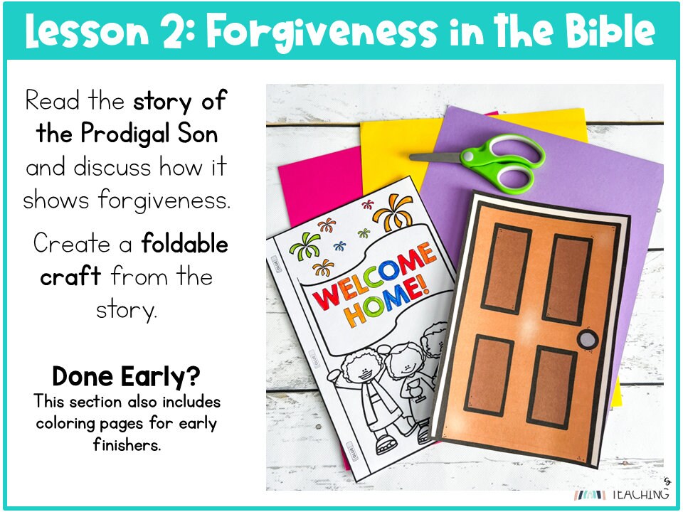 Forgiveness Bible Lessons for Preschool and Kindergarten | Character ...