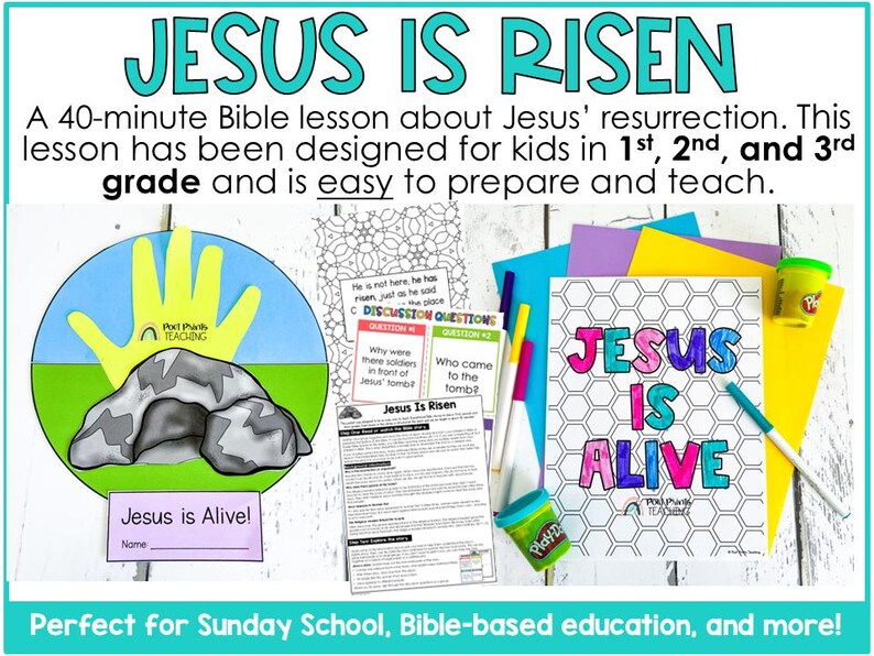 Jesus is Risen Easter Bible Lesson: Kids' Church Activity (PDF) - Etsy