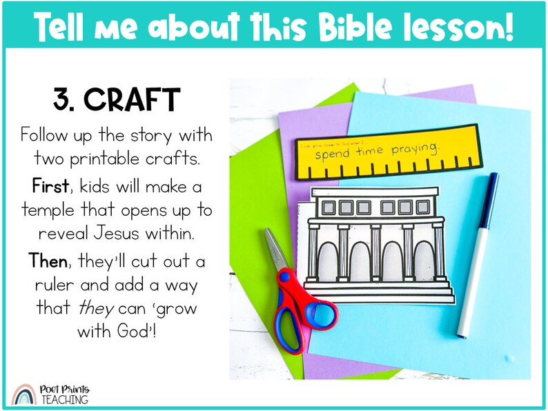 Jesus Visits the Temple, Printable Bible Craft and Lesson for Preschool ...
