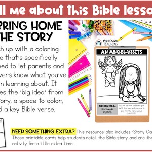 An Angel Visits Mary, Christmas Bible Lesson for Preschool, Printable ...