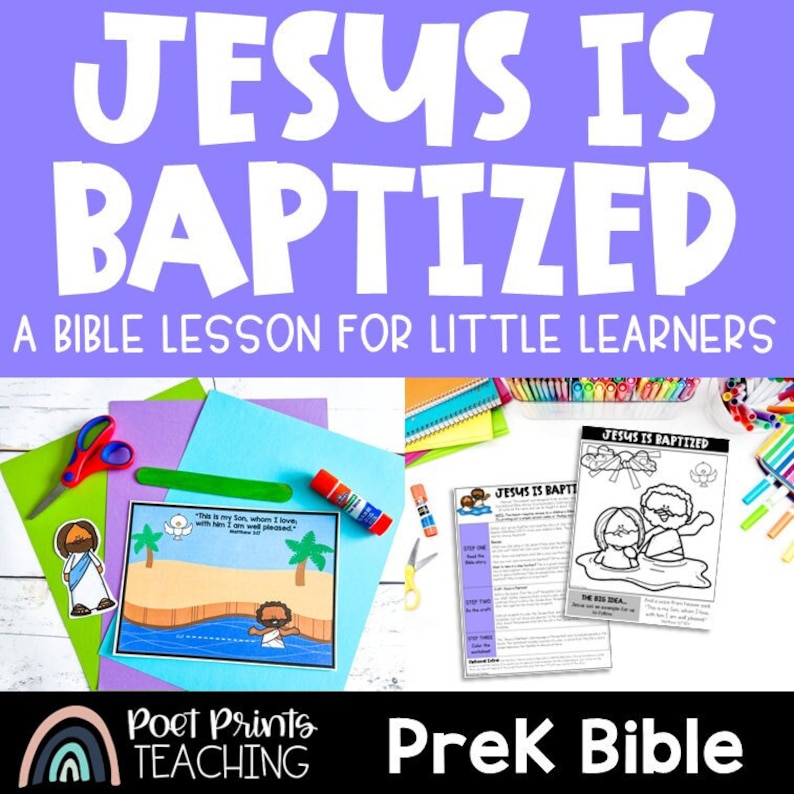 Jesus is Baptised, Printable Bible Craft and Lesson for Preschool and ...