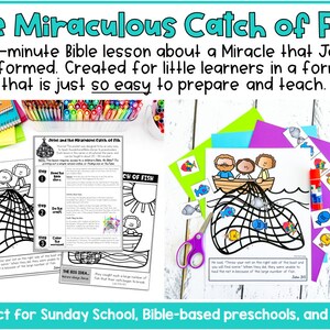 Miracles of Jesus for Preschool, A Miracle Catch of Fish, Printable ...