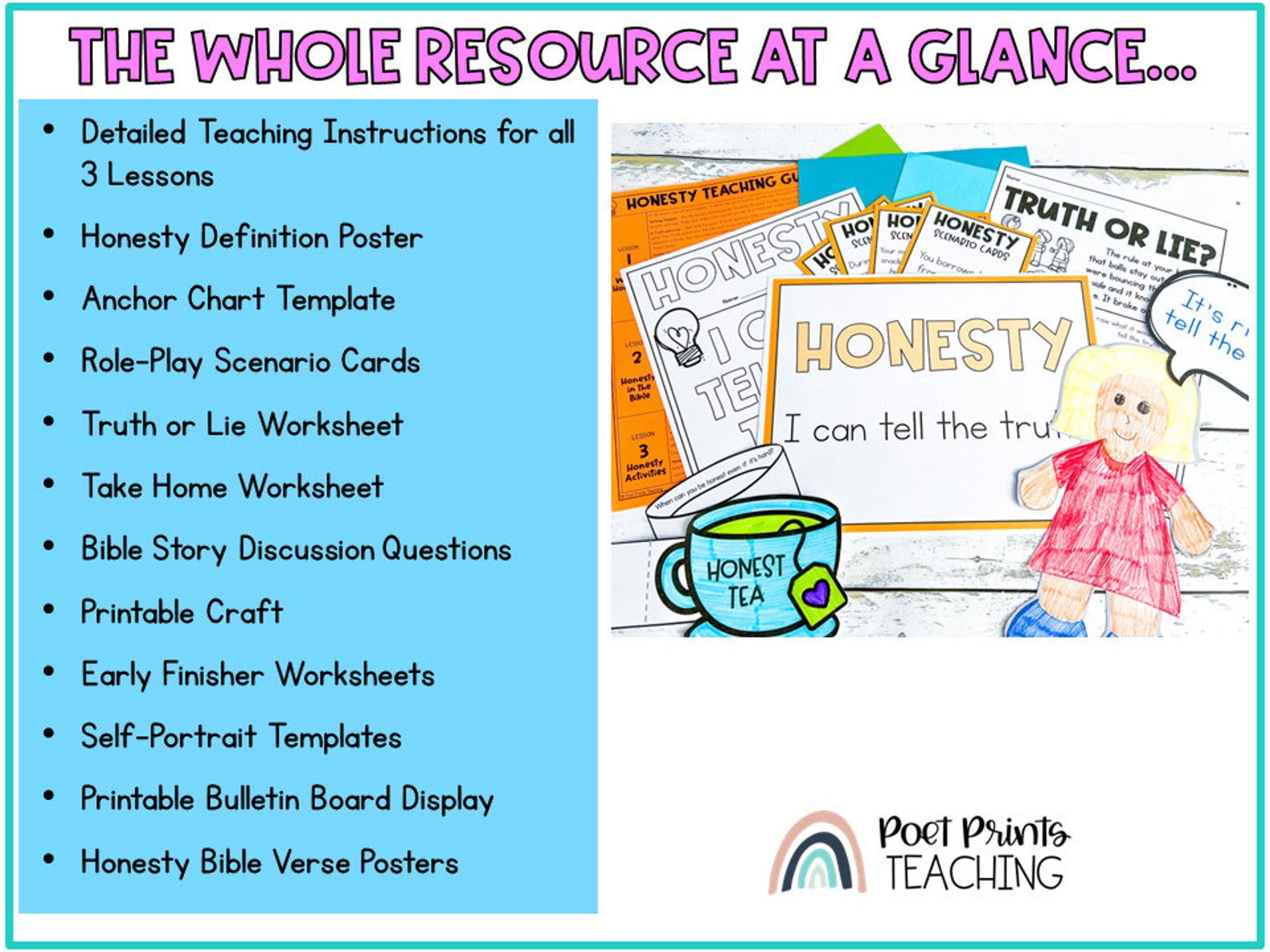 Honesty Bible Lessons for Preschool, Printable Craft and Activity About ...