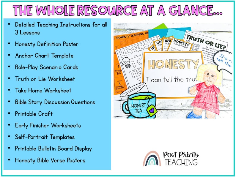 Honesty Bible Lessons for Preschool, Printable Craft and Activity About ...
