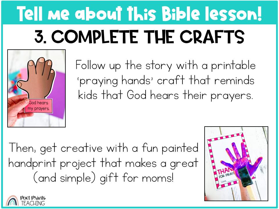 Mother's Day Bible Lesson: Hannah Prays Craft for Preschool (printable ...