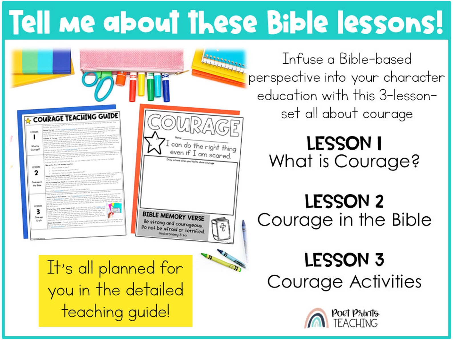 Courage Bible Lessons for Preschool and Kindergarten | Character ...