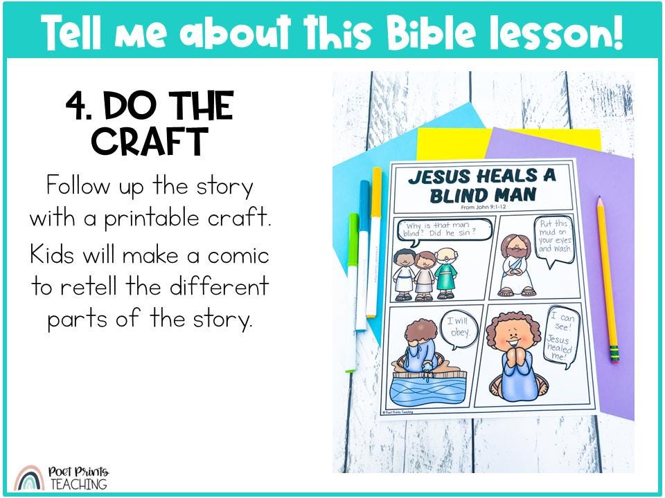 Jesus Heals a Blind Man, Miracles in the New Testament, Printable Bible ...