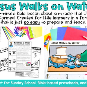Jesus Walks on Water Printable Bible Craft and Lesson About Miracles ...