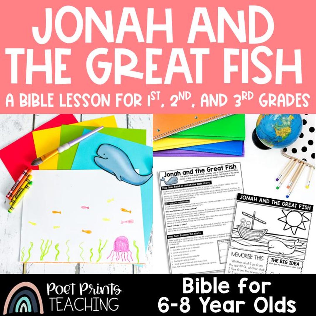 Jonah and the Whale Old Testament Bible Lesson, Printable Bible Story ...
