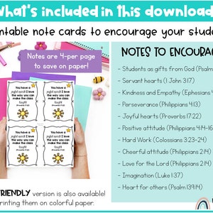 Printable Positive Notes From the Bible, Encouragement for Kids, Bible ...