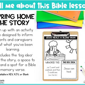 Jesus Heals a Blind Man, Miracles in the New Testament, Printable Bible ...