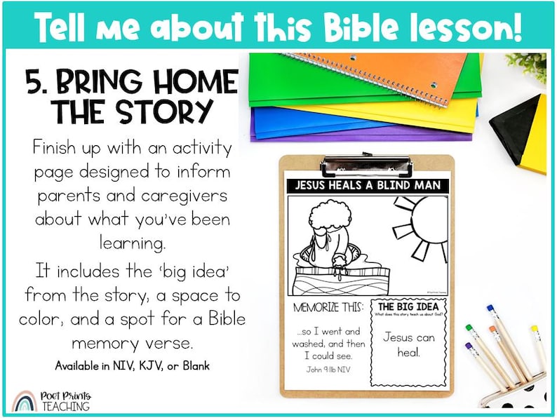 Jesus Heals a Blind Man, Miracles in the New Testament, Printable Bible ...