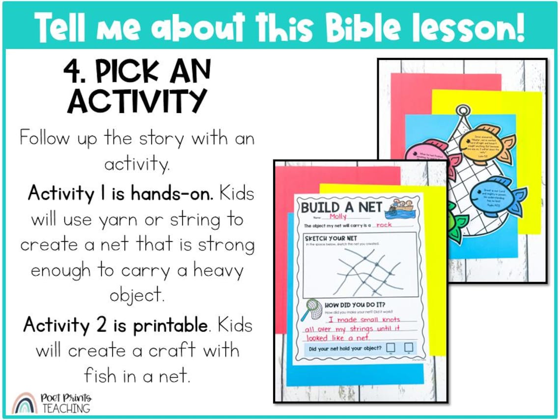 Miracles of Jesus, Disciples Catch Fish, Printable Bible Craft and ...