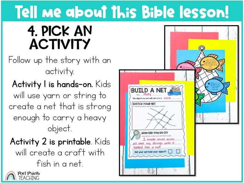 Miracles of Jesus, Disciples Catch Fish, Printable Bible Craft and ...