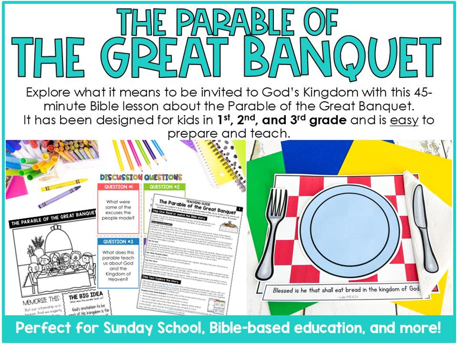 The Parable of the Great Banquet (printable PDF) Bible Lesson and Craft ...