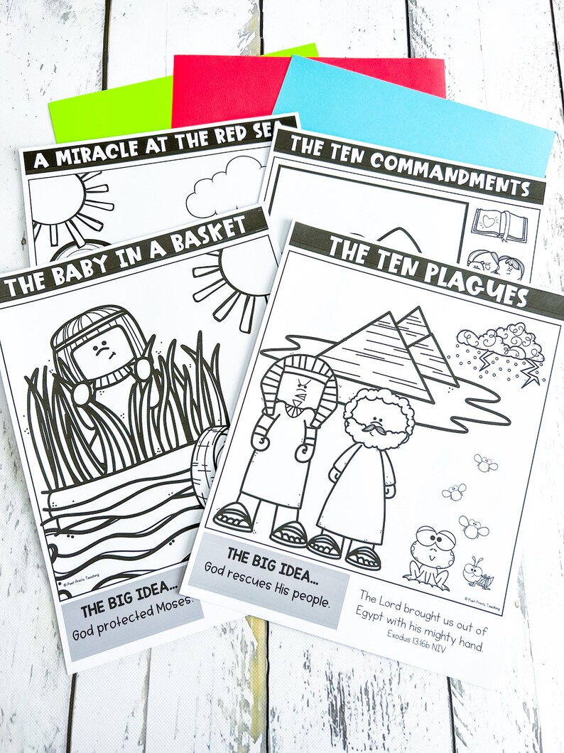 Moses Bible Lessons for Preschool and Kindergarten, Egypt, Red Sea, Ten ...