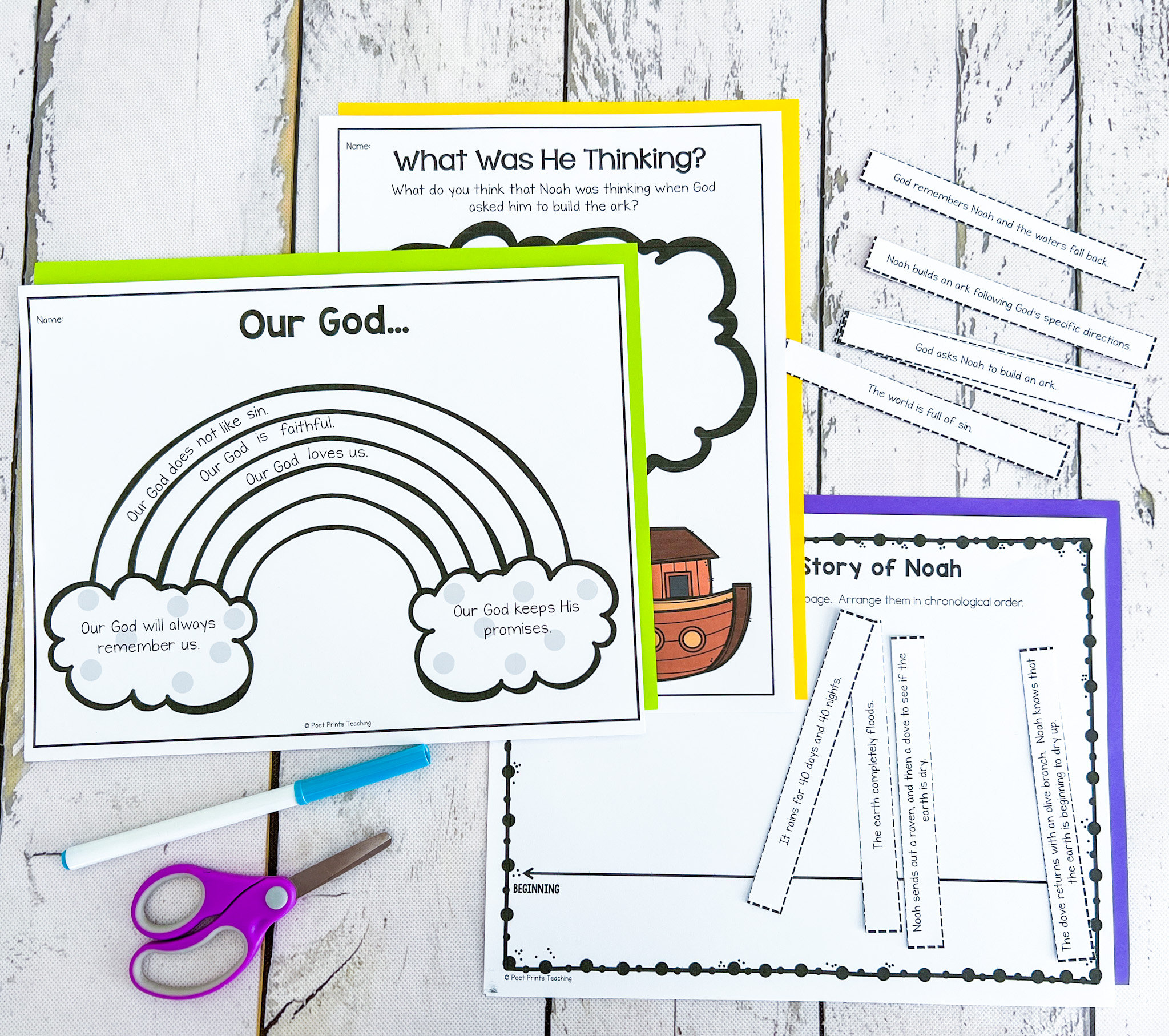 Noah's Ark Bible Lessons and Craft, Printable Sunday School Activity ...