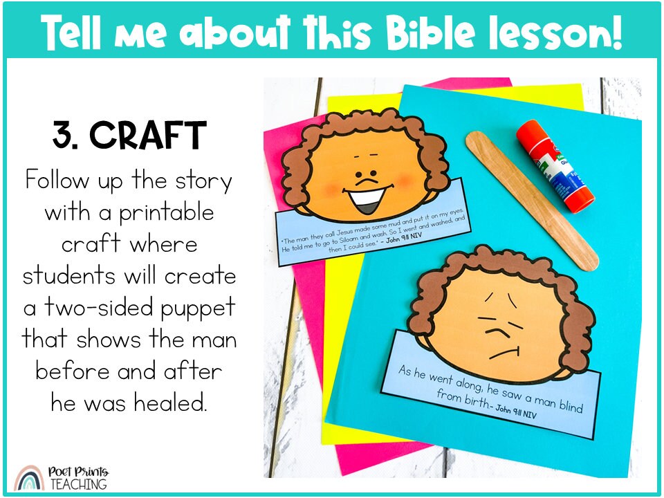 Jesus Heals a Blind Man Printable Bible Craft and Lesson About Miracles ...
