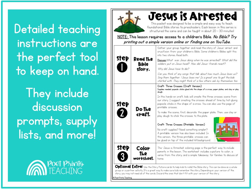 Easter Bible Lessons for Preschool, Printable Crafts and Activities for ...