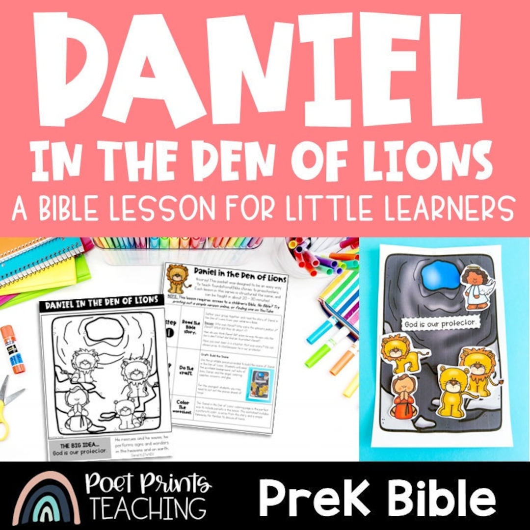 Daniel in the Lions' Den Preschool Bible Lesson, Printable Craft for ...