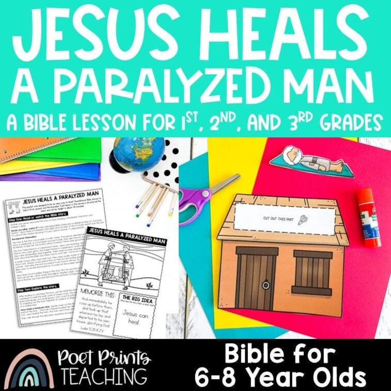Jesus Heals a Paralyzed Man, Miracles in the New Testament, Printable ...