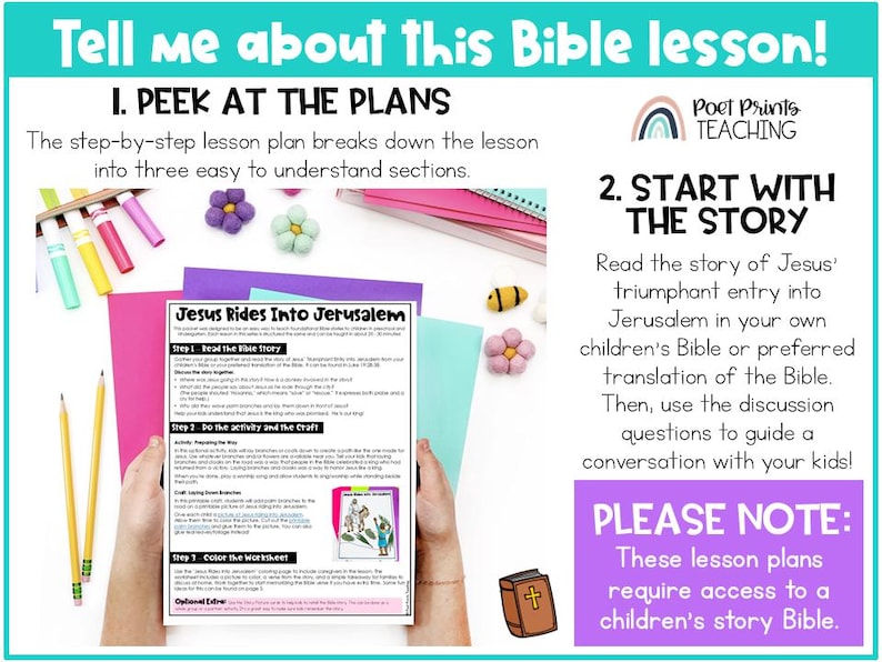 Palm Sunday, Preschool Bible Lesson and Printable Craft for Easter ...