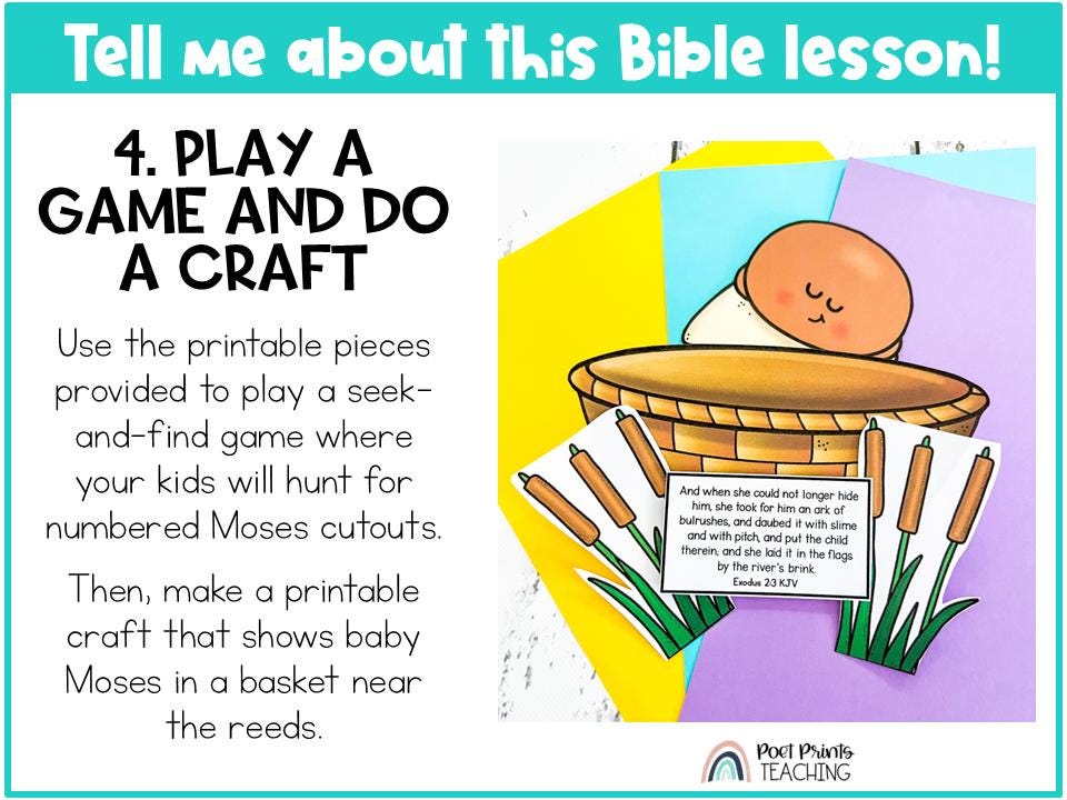 The Birth of Moses Bible Lesson for Kids, Printable Craft and Activity ...