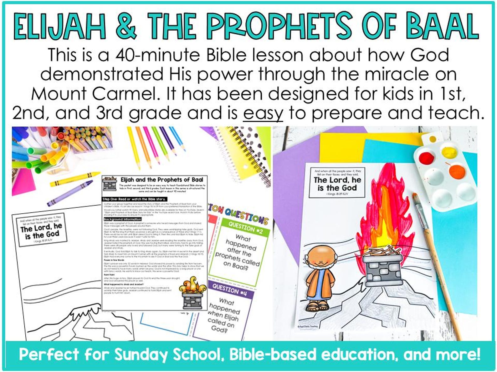 Elijah and the Prophets, Old Testament Bible Lesson, Printable Bible ...