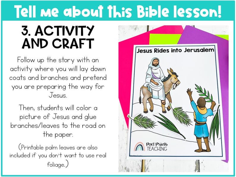 Palm Sunday, Preschool Bible Lesson and Printable Craft for Easter ...