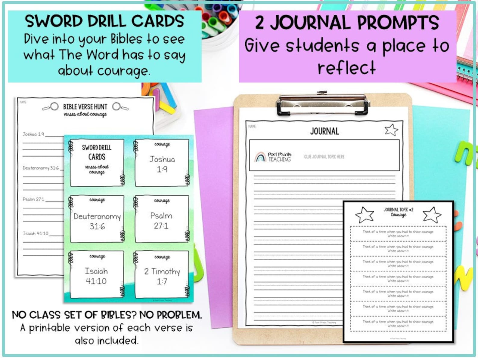 Courage Bible Lessons for Kids, Printable Character Education Sunday ...