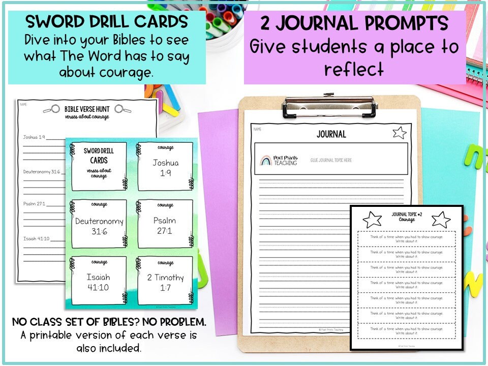 Courage Bible Lessons for Kids Printable Character Education - Etsy